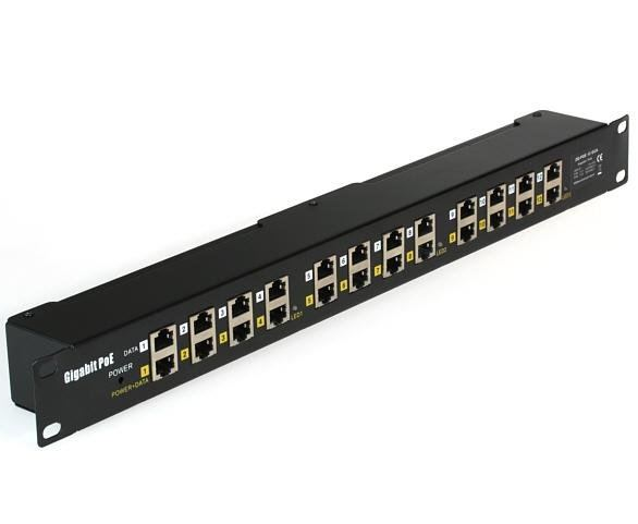 POE, patch panel, 12 ports 19" - Rackskabe - DKT A/S